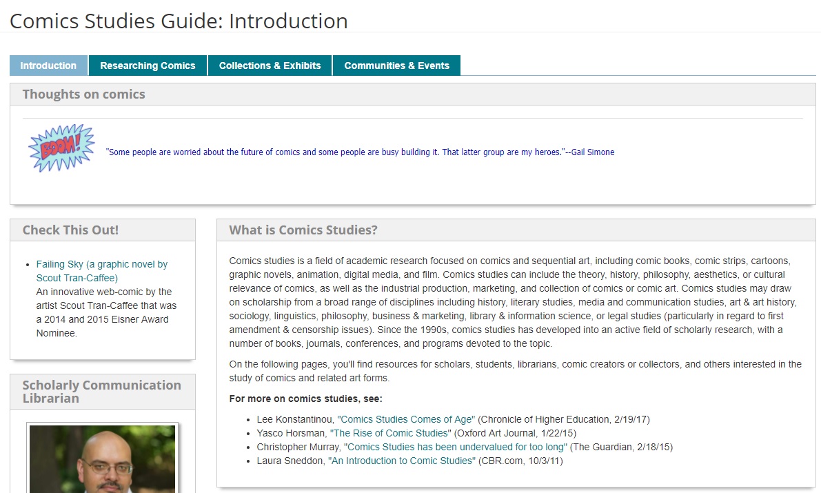 Comics Studies Resources @UNT | Comics Studies at UNT