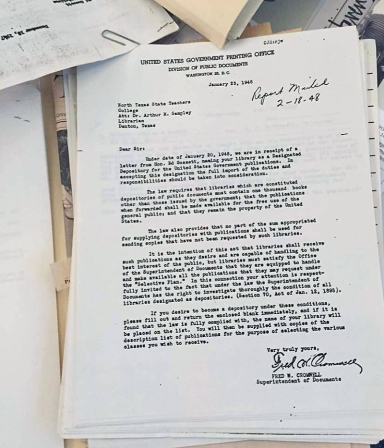 UNT Celebrates 75 Years in the Federal Depository Library Program | UNT ...